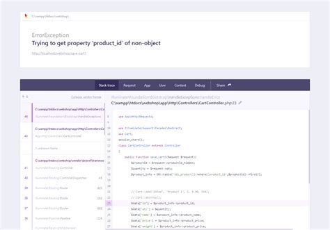 Laravel Trying To Get Property Productid Of Non Object Stack