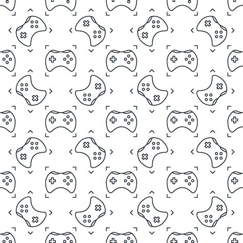 Premium Vector Console Videogame Controller Vector Wireless Joypad Linear Seamless Pattern