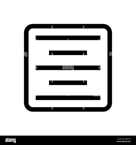 Align Center Icon Line Isolated On White Background Black Flat Thin