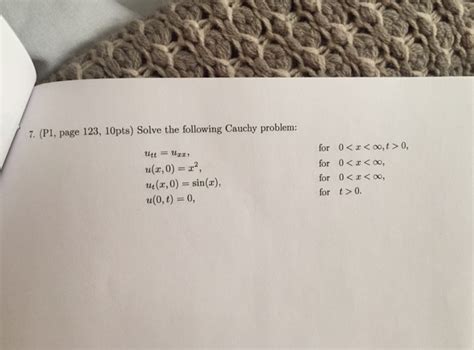 Solved Solve The Following Cauchy Problem U Tt U Xx Chegg Com