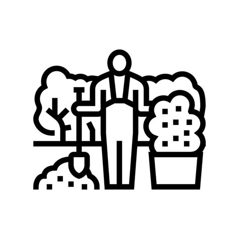 landscaper business line icon vector illustration 10189658 vector art
