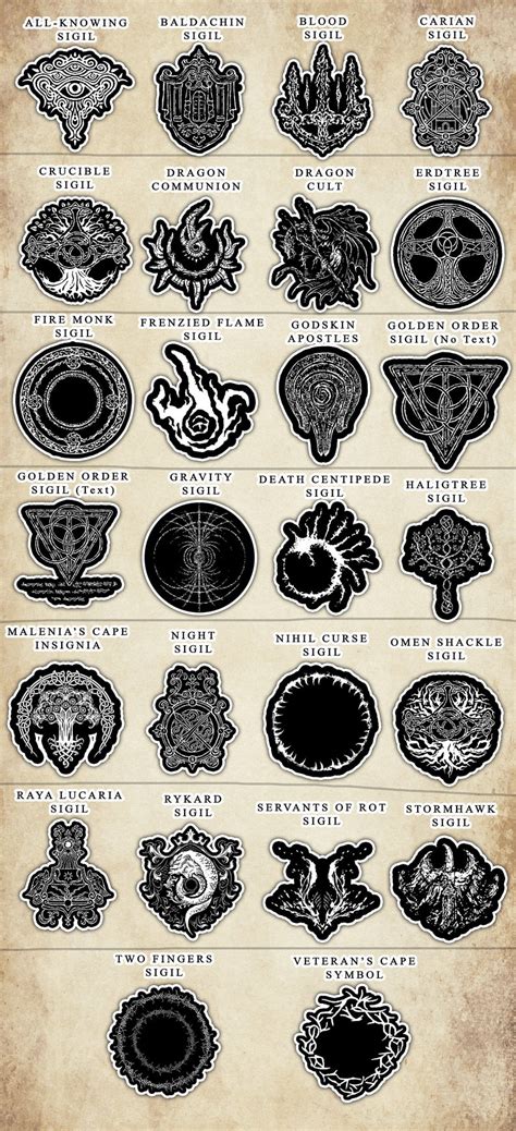 Elden Ring Stickers Symbol Stickers Sigil Sticker 26 Options High