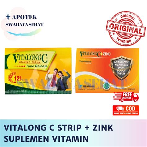 Jual Vitalong C Zinc Strip Isi 4 Tablet Vitalong C Vitamin C 500 Mg