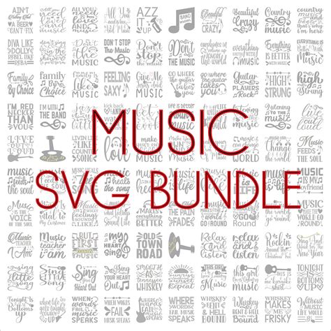 Music Svg Bundle Svg Files For Cricut Digital Download Music Png