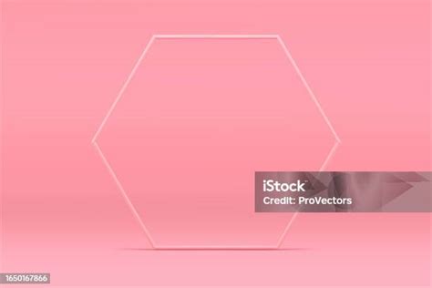 핑크 3d 육각형 프레임 우아한 테두리 모형 화장품 쇼 프리젠테이션 벡터 0명에 대한 스톡 벡터 아트 및 기타 이미지 0명