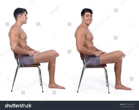 Naked Man Sitting Chair On White Stock Photo Shutterstock