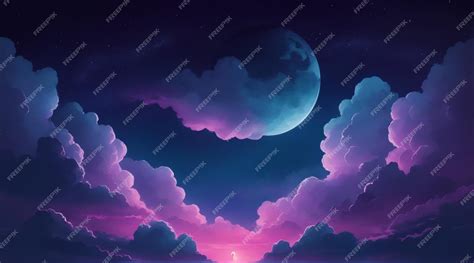 Premium Photo Dreamy Night Sky Illustration Design Generative Ai
