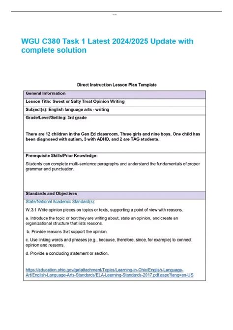 Wgu C380 Task 1 Latest 2024 2025 Update With Complete Solution Wgu
