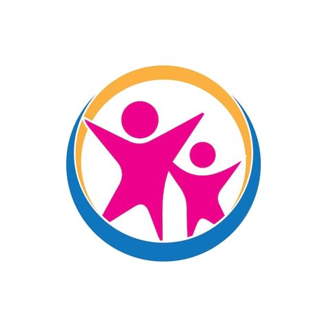 키즈 로고 개념 벡터 템플릿 프리미엄 벡터