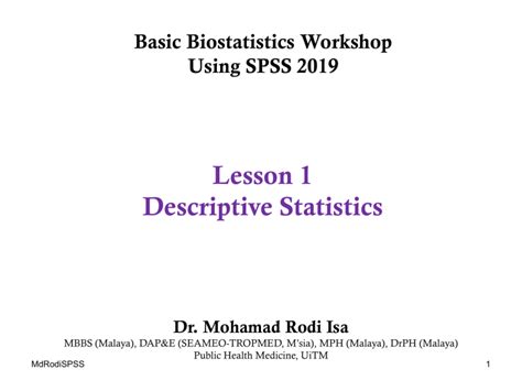 Basic Biostatistics Using Spss 2019