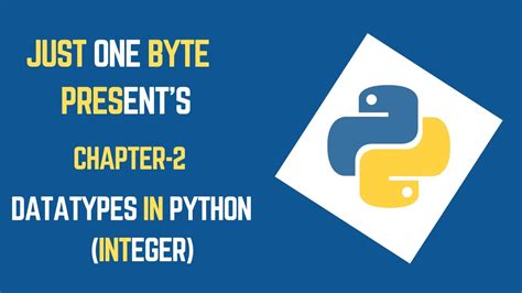 Chapter 2 Data Types In Python Integer Youtube
