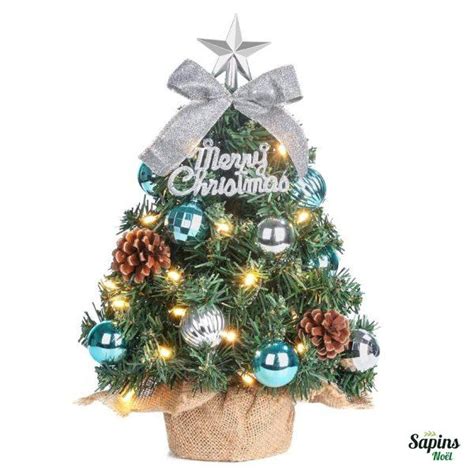 Mini Sapin Bleu Et Argenté Livraison Rapide