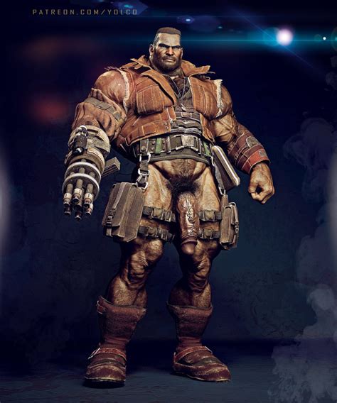 Rule 34 3d 3d Artwork Balls Bara Barret Wallace Beard Big Penis Black Hair Dark Skinned Male