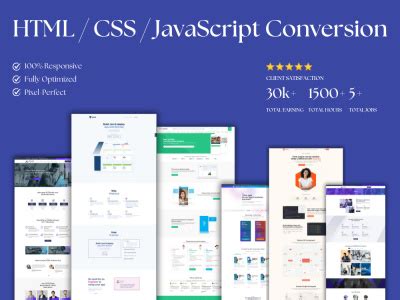 Any Design Coded In Fully Responsive HTML CSS JavaScript Template