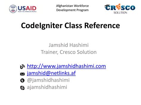 Codeigniter Class Reference Ppt