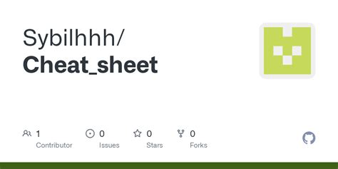 GitHub Sybilhhh Cheat Sheet