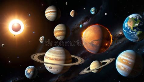 Solar System Planetary Orbits Stock Illustration Illustration Of