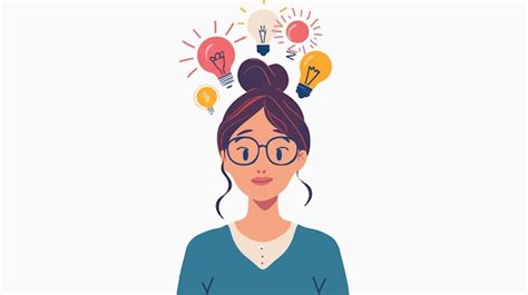 Young Pensive Businesswoman Generating Ideas Premium Ai Generated Vector