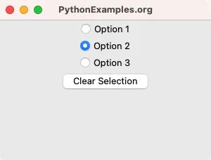 Tkinter Radiobutton Clear Selection Python Examples