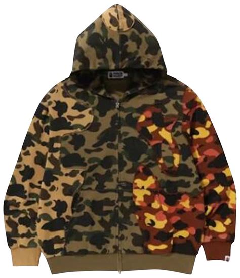 Buy Bape 1st Camo Upcycled Relaxed Fit Full Zip Hoodie Multicolor