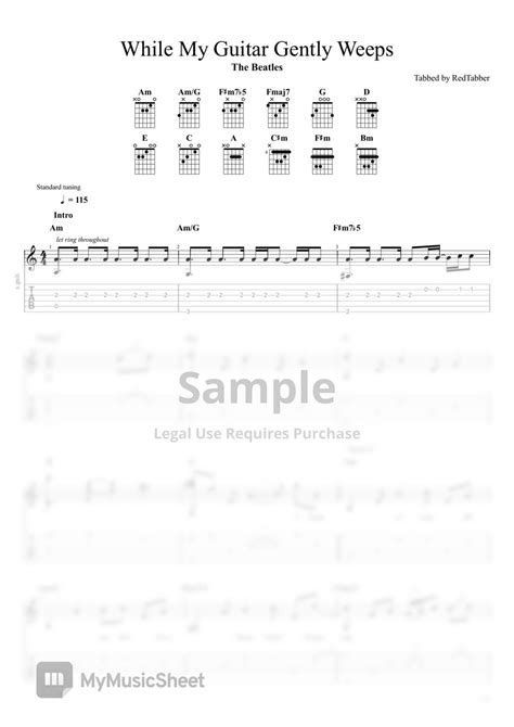 Beatles While My Guitar Gently Weeps Chords