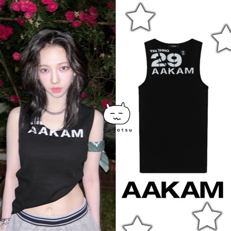 Aespa Karina 【 Aakam 】 29 Impresso Sem Mangas Preto Shopee Brasil
