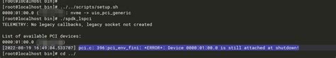 using spdk pci device detach detach the pcie device is blocked