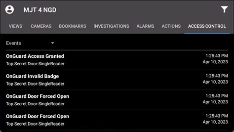 Using The Access Control Tab In XProtect Mobile