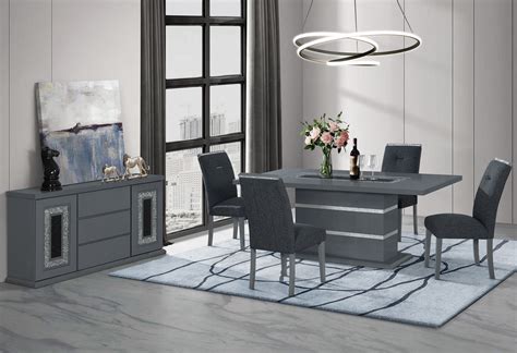 Dining Room Dining Sets Monaco 5 Pc Dining Set In Dark Gray At Istyle