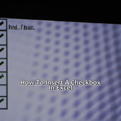 How To Insert A Checkbox In Excel Manycoders