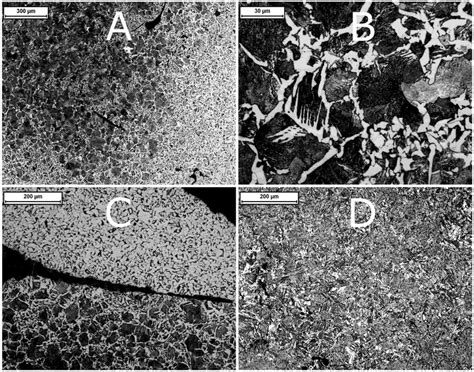 Microstructure Photographs Of Etched Samples From One Of The Arms A