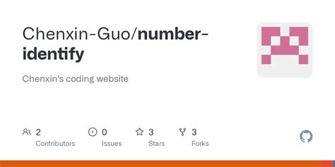 Github Chenxin Guonumber Identify Chenxins Coding Website