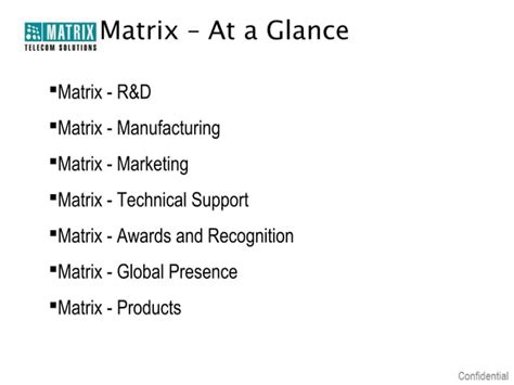 Matrix Comsec Introduction Ppt