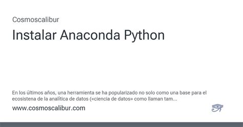 Instalar Anaconda Python — Cosmoscalibur