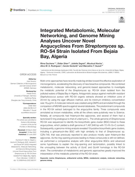 pdf antimicrobial screening genome mining and molecular networking
