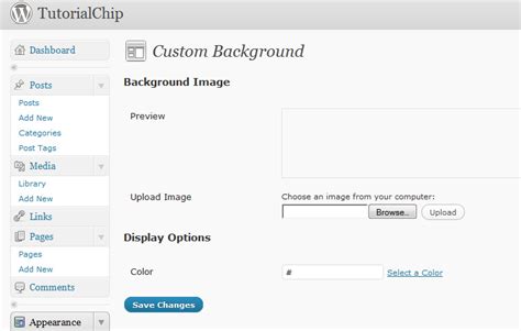 Wordpress Custom Backgrounds Tutorialchip