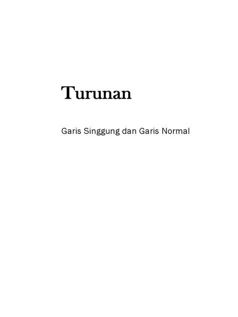 Garis Singgung Dan Garis Normal Dan Dife Pdf