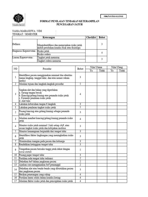 Format Tool Pencegahan Jatuhch Pdf