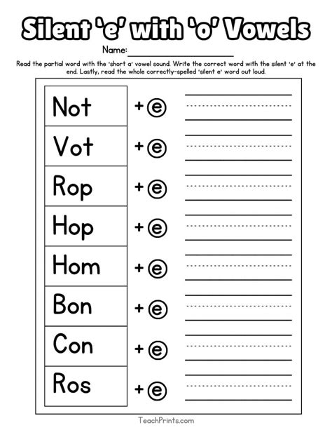 13 Silent E Worksheets Free Pdf Printables Teach Prints