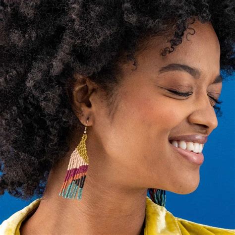 Beaded Dangle Earrings Inkalloy Handmade Modern Bohemian Jewelry