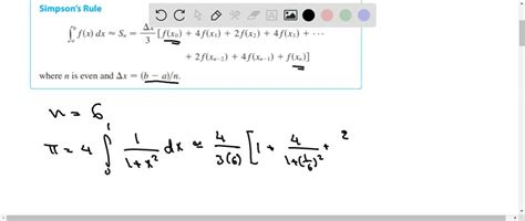 solved use simpson s rule to approximate the integral with answers