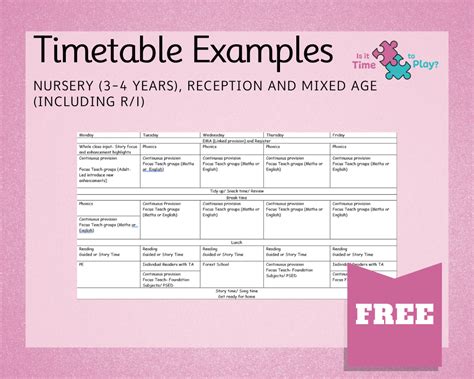 Eyfs Timetable Examples Is It Time To Play