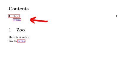 hyperref how can i add a hyperlink to the table of contents tex