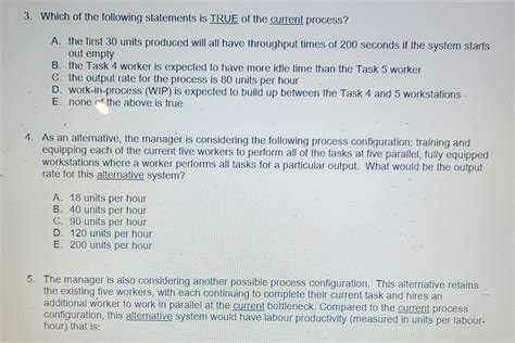 Solved 3−5 The Table Below Indicates The Task Times For A