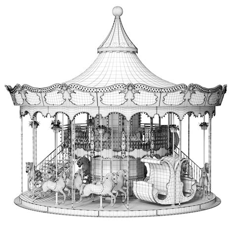 Carousel 2 Levels Paris 3d Model Cgtrader