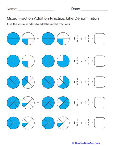 Mixed Fraction Addition With Like Denominators 1 Thư Viện Tiếng Anh