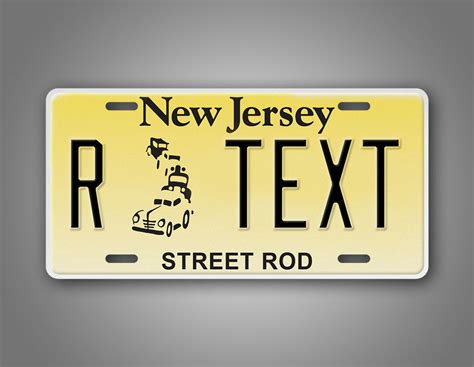 Personalized New Jersey Street Rod Custom License Plate