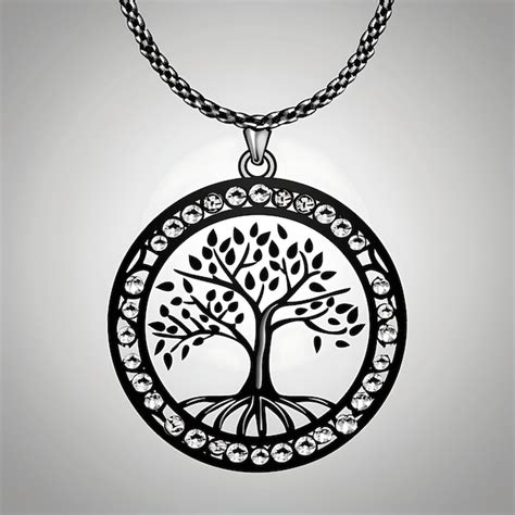 Frame Of Pendant Cnc Art With Tree Of Life And Gemstones Small Tree Cnc