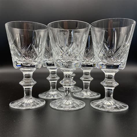 Six Vintage Cut Crystal Sherry Glasses Keepsakes