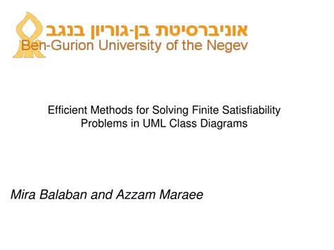 Ppt Efficient Methods For Solving Finite Satisfiability Problems In